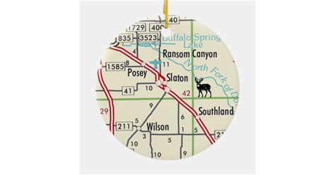 Slaton Tx Road Map Ceramic Ornament Zazzle