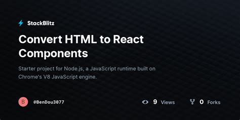 convert html to react components stackblitz