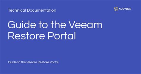Guide To The Veeam Restore Portal Technical Documentation