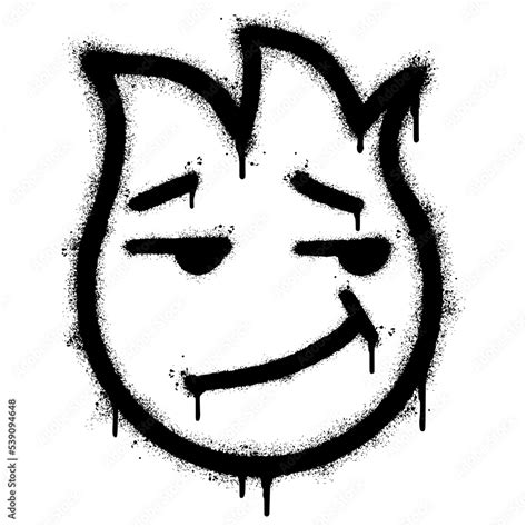 Graffiti Emoticon Cynical Face Isolated With A White Background