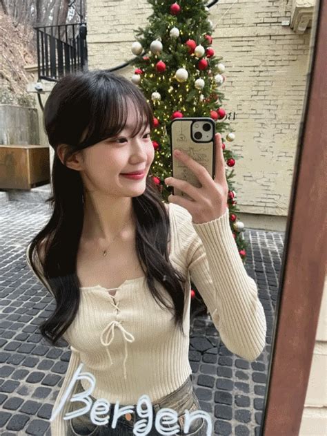 [주문폭주 여친룩] 스완 스퀘어 리본 골지 니트 3color 에이블리