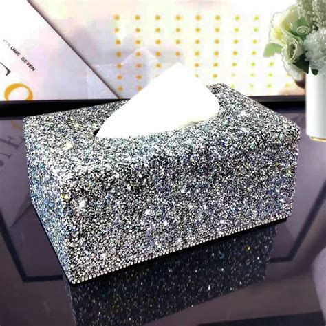 티슈케이스 빈티지 소품 북유럽 예쁜 휴지 커버 럭셔리 다이아몬드 티슈 박스 거치대 블링 자 티몬