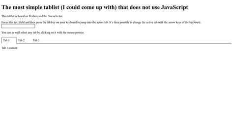 Tabs Without Javascript