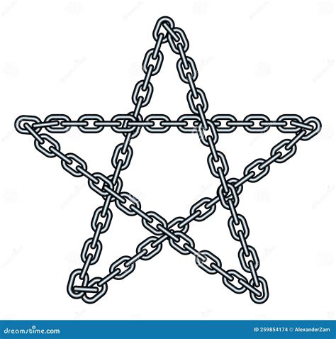 Chain Pentagonal Star Stock Vector Illustration Of Pentagonal 259854174