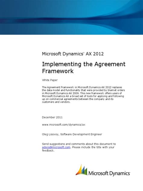 implementing the agreement framework ax2012 pdf