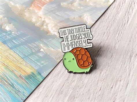 mole and turtle science enamel pin stem badge pin lapel pin collar