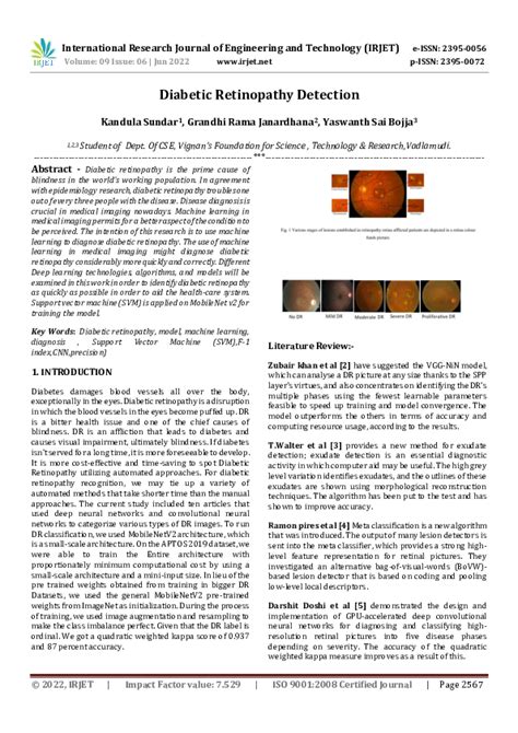 Pdf Diabetic Retinopathy Detection