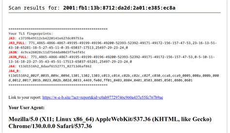 tls fingerprinting of clients hash types utilities for displaying tls
