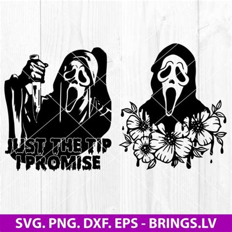 Ghost Face Svg Scream Mask With Flowers Svg Horror Svg Halloween Svg