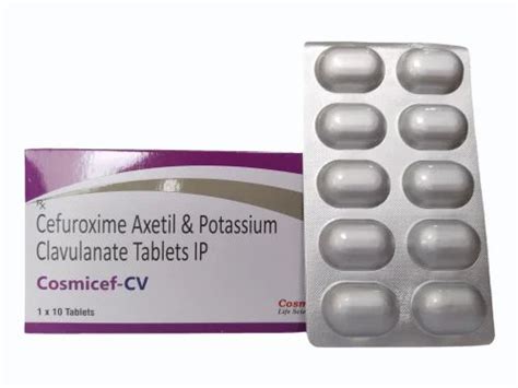 Cosmicef Cv Tab Cefuroxime Axetil 500mg Potassium Slavulanate 125mg At ₹ 680 Stripe