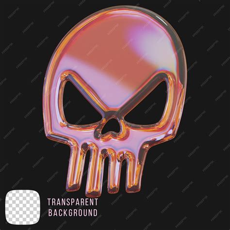 Premium Psd Psd Dispersion Glass Skull Y2k Abstract Shape 3d