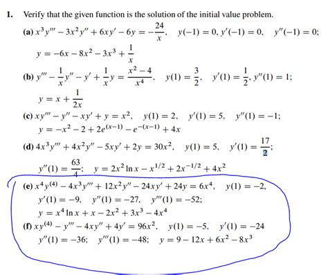 Solved Verify That The Given Function Is The Solution Of The Chegg