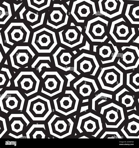 Black And White Geometric Abstract Background Seamless Pattern Vector Illustration Stock Vector