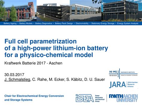 Pdf Full Cell Parametrization Of A High Power Lithium Ion Battery For A Physico Chemical Model