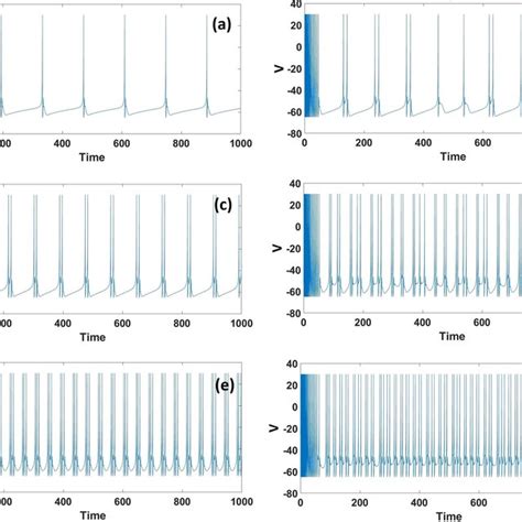 The Time Series Of Membrane Potential Spiking Of Autaptic Neuron Model Download Scientific