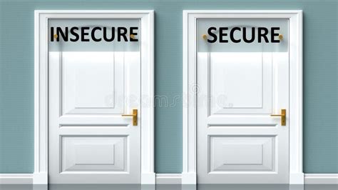 Insecure Vs Secure Security Concept Stock Illustration Illustration