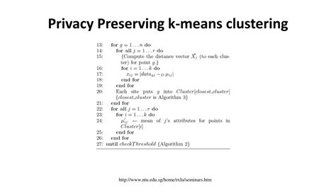 Ppt Privacy Preserving K Means Clustering Over Vertically Partitioned Data Powerpoint