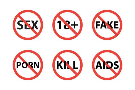 Prohibition Negative Thing Icon Design Sex Fake News Set Collection Vector Graphic 5155888