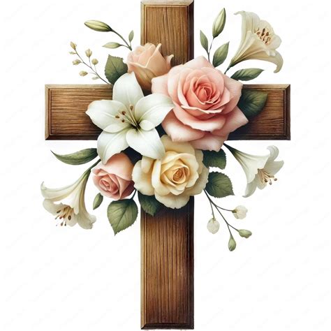 Elegant Floral Cross Clipart Bundle Christian Art Designs Digital