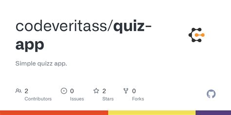 GitHub Codeveritass Quiz App Simple Quizz App