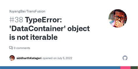 TypeError DataContainer Object Is Not Iterable Issue XuyangBai TransFusion GitHub