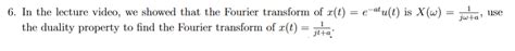 Solved 6 In The Lecture Video We Showed That The Fourier