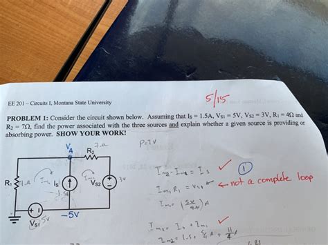 Solved EE 201 Circuits I Montana State University PROBLEM Chegg Com