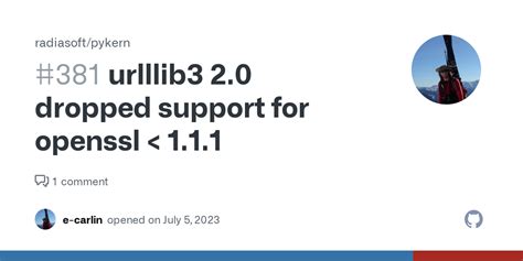 Urlllib3 20 Dropped Support For Openssl
