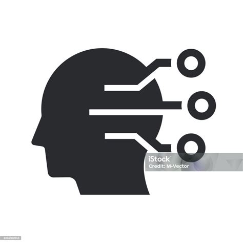 인공 지능 아이콘입니다 벡터 일러스트 레이 션 기계 학습 및 기술의 상징입니다 가상현실에 대한 스톡 벡터 아트 및 기타 이미지