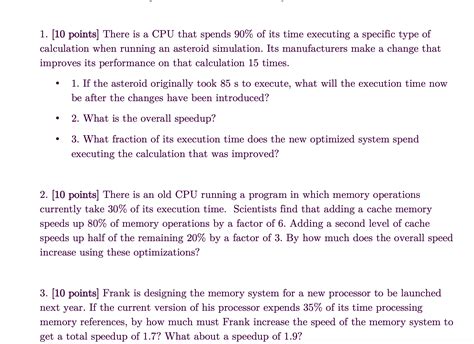 solved [10 ﻿points] ﻿there is a cpu that spends 90 ﻿of its