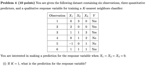 Solved You Are Given The Following Dataset Containing Six Chegg