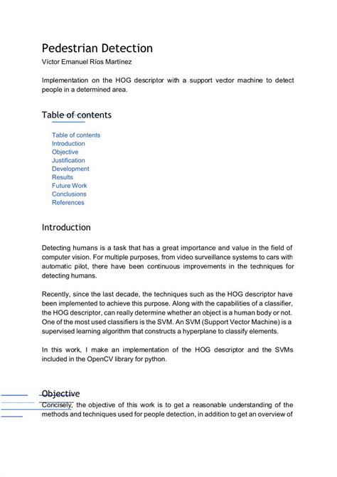 Pdf Pedestrian Detection Report Dokumentips