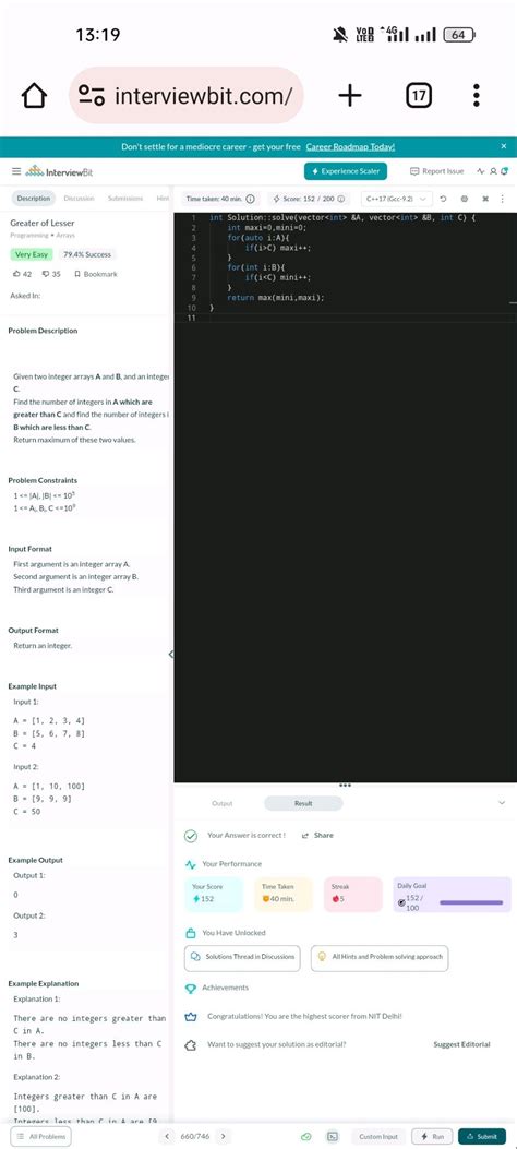 Completed Day73 Of 365daysofcodescaler Challenge Vinay Yadav Posted On The Topic Linkedin