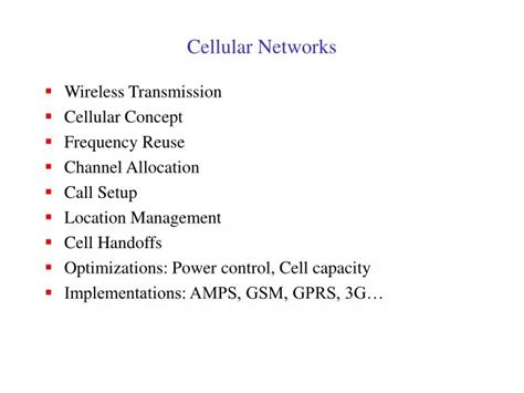 PPT Cellular Networks PowerPoint Presentation Free Download ID