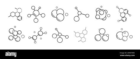 A Set Of Molecules Chemical Compounds And Atoms On A White Background Stock Vector Image And Art