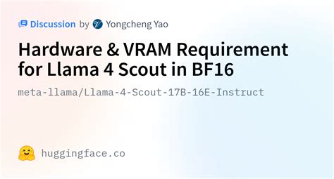Meta Llama Llama Scout B E Instruct Hardware VRAM Requirement For Llama Scout In BF