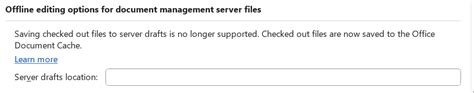 Options Dialog Error The Server Drafts Location You Entered For