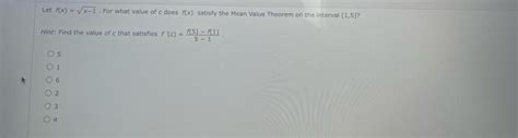 Solved Let F X X For What Value Of C Does F X Satisty Chegg Com