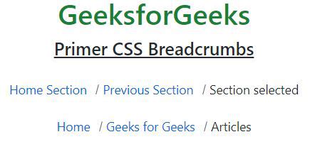 Primer CSS Breadcrumbs GeeksforGeeks
