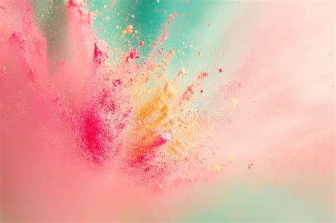 Colorful Powder Bursts Air Creating Vibrant Explosion Hues Energy Stock