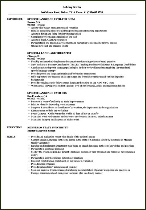 Speech Language Pathology Resume Examples Resume Resume Examples A YnaxJ Bg
