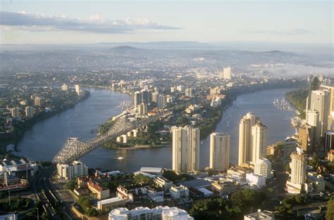 Aerial View Story Bridge And Brisbane River Brisbane Queensland