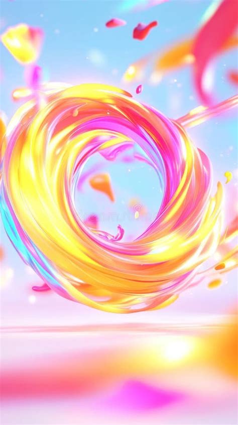 A Vibrant Swirl Of Colors Creating An Abstract Dynamic Visual Effect Stock Illustration