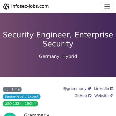 Hiring Security Engineer Enterprise Security In Germany Hybrid Rinfosecjobs