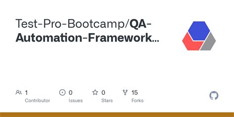 github test pro bootcamp qa automation framework template