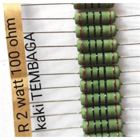Jual 10 Buah Resistor 2watt 100 Ohm Taiwan Kaki Tembaga Resistor 2w 100 Ohm Resistor 2 Watt
