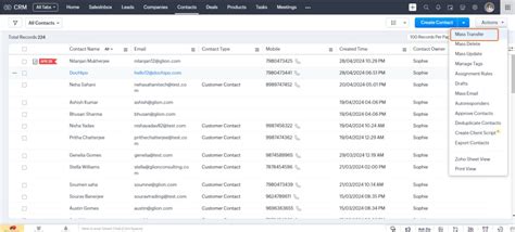 How To Mass Transfer Records In Zoho Crm