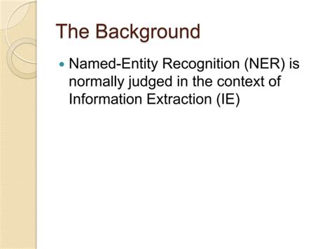 Named Entity Recognition Acl 2011 Presentation Ppt