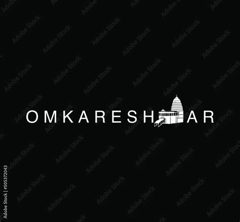Vetor De Omkareshwar Typography With The Omkareshwar Temple Icon Lord