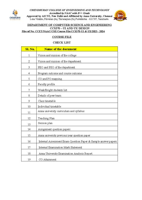 Course File Aiml Reference Accredited By Naac With B Grade Approved By Aicte New Delhi